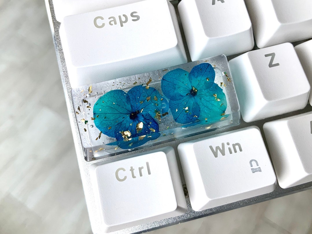 Left Shift/enter Resin Keycap With Real Blue Hydrangea Flowers - Etsy