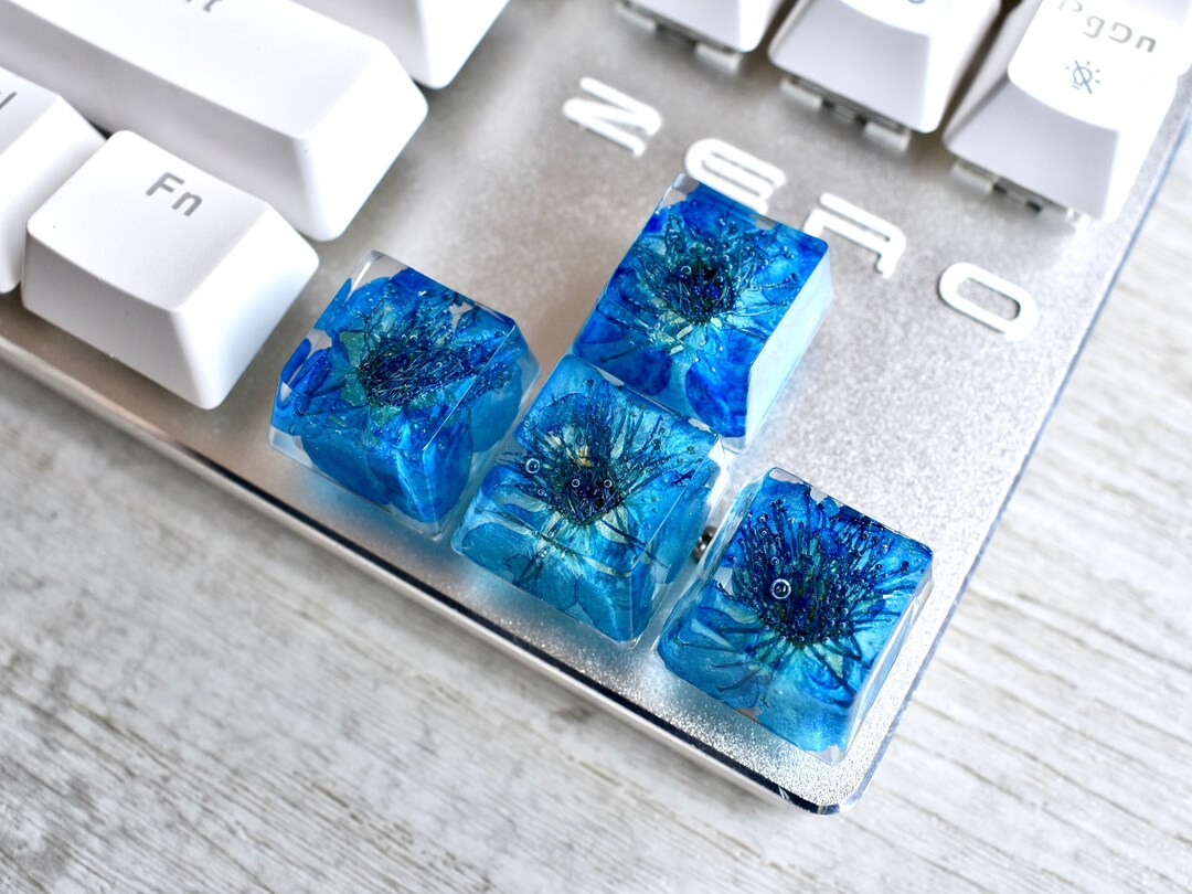 4PCS Resin Keycaps Set With Blue Plum Blossoms Arrow Keycaps for ...