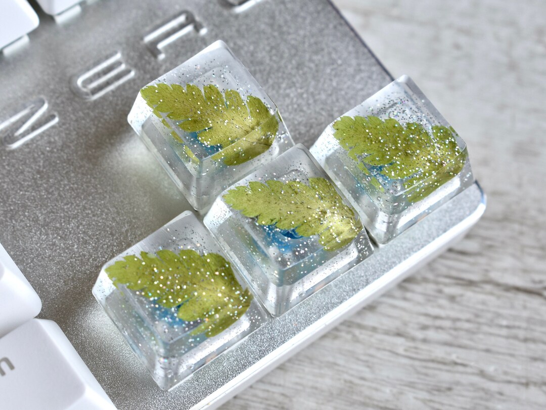 4PCS Arrow Keycaps Set for Mechanical Keyboard With Natural Green Fern ...