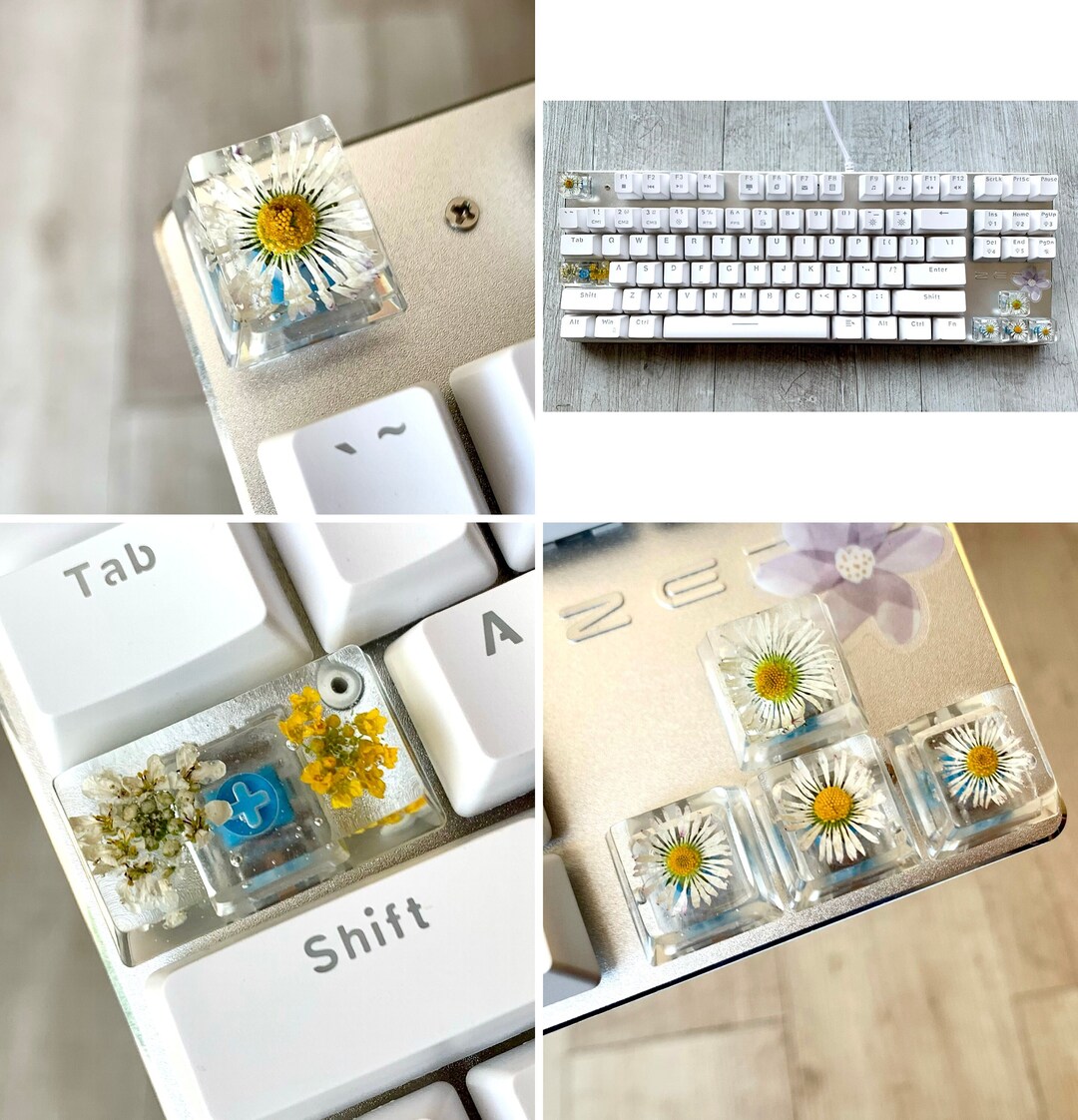 Flowers Keycaps Set for Mechanical Keyboard Handmade Resin - Etsy