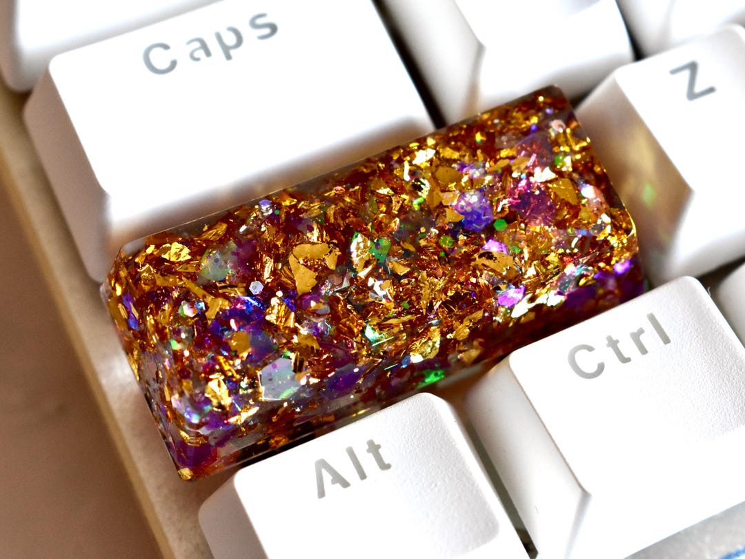 Left Shift/enter Resin Keycap With Gold and Glitter for Mechanical ...