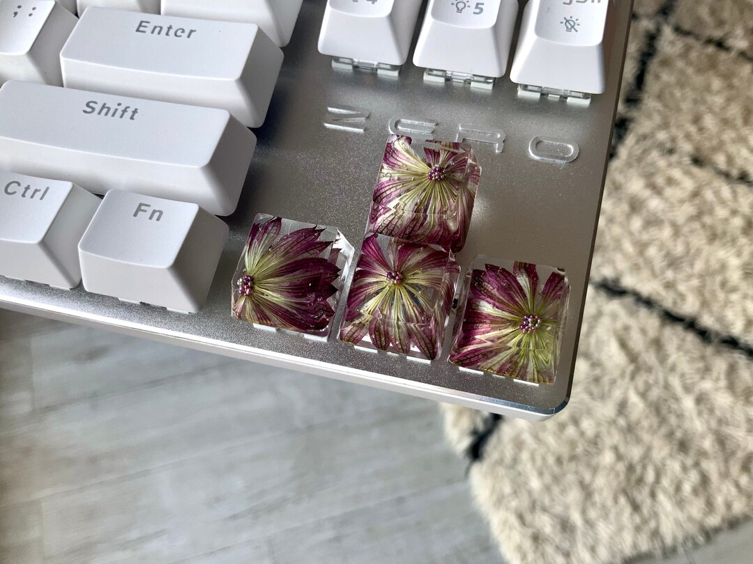 Arrow Keycaps X4 With Natural Flowers Handmade Resin Keycaps - Etsy