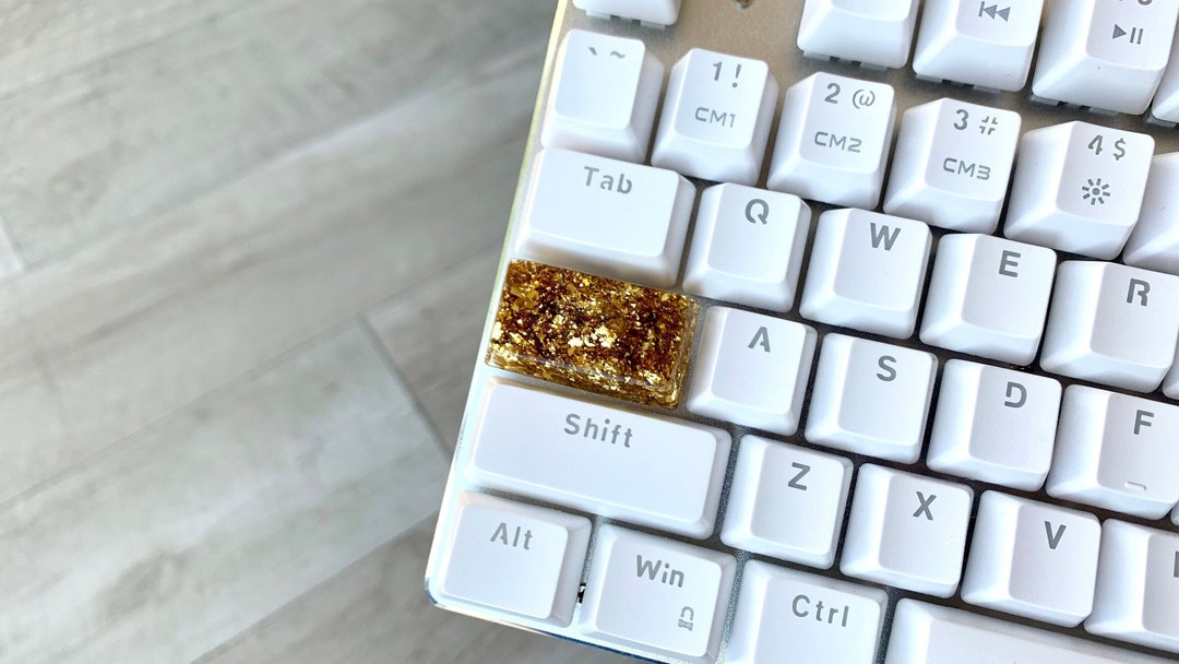 Caps Lock 1.75u Golden Flakes Handmade Resin Keycap for - Etsy
