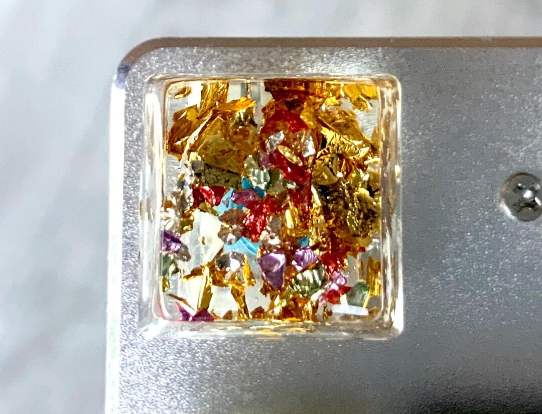 Custom Escape Key for Mechanical Keyboard | Gold and Crushed Glass ...