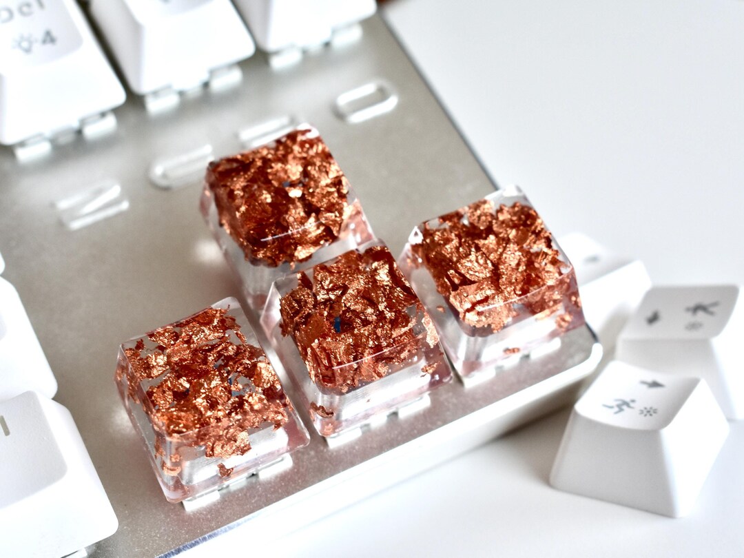 4PCS Handmade Resin Keycaps Set With Copper Foil | Arrow Keycaps for ...