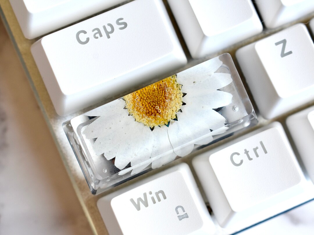 Left Shift/enter Resin Keycap With Natural Daisy Flower for Mechanical ...