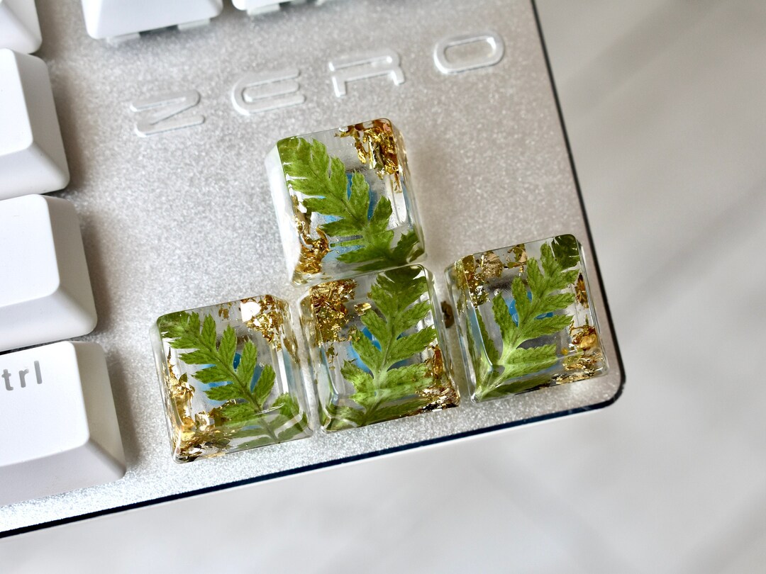 Plant Resin Keycaps Set for Mechanical Keyboard With Real Green Fern ...