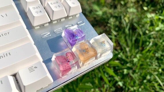 Resin Keycaps Artisan Arrow Set of 4 Real Flower Hydrangea - Etsy