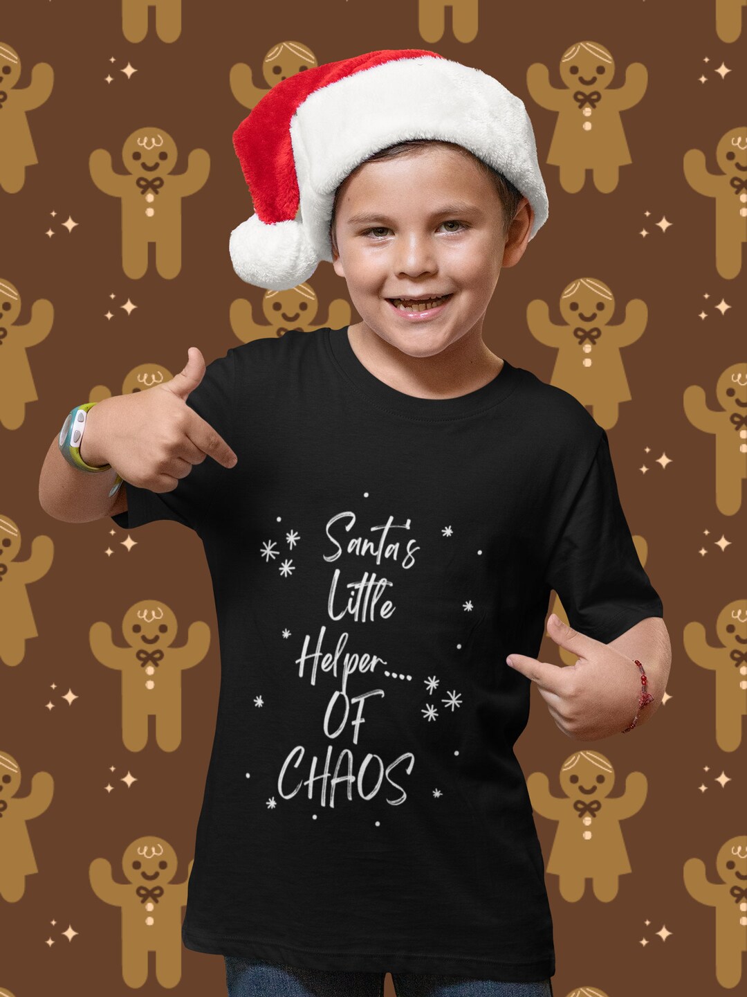 Santa's Little Helper... OF CHAOS Children's Funny Christmas T-shirt - Etsy