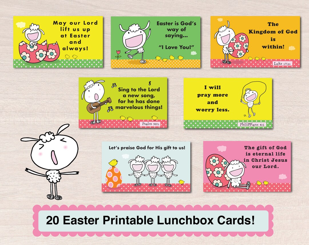 Easter Printable Cards Kids Scripture Cards Self Affirmation Cards ...