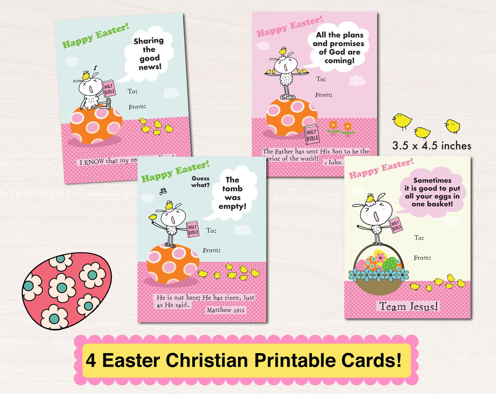 Children's Easter Cards, Printable Christian Easter Card, Kids Sunday ...