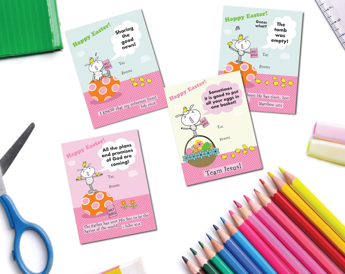 Children's Easter Cards, Printable Christian Easter Card, Kids Sunday ...