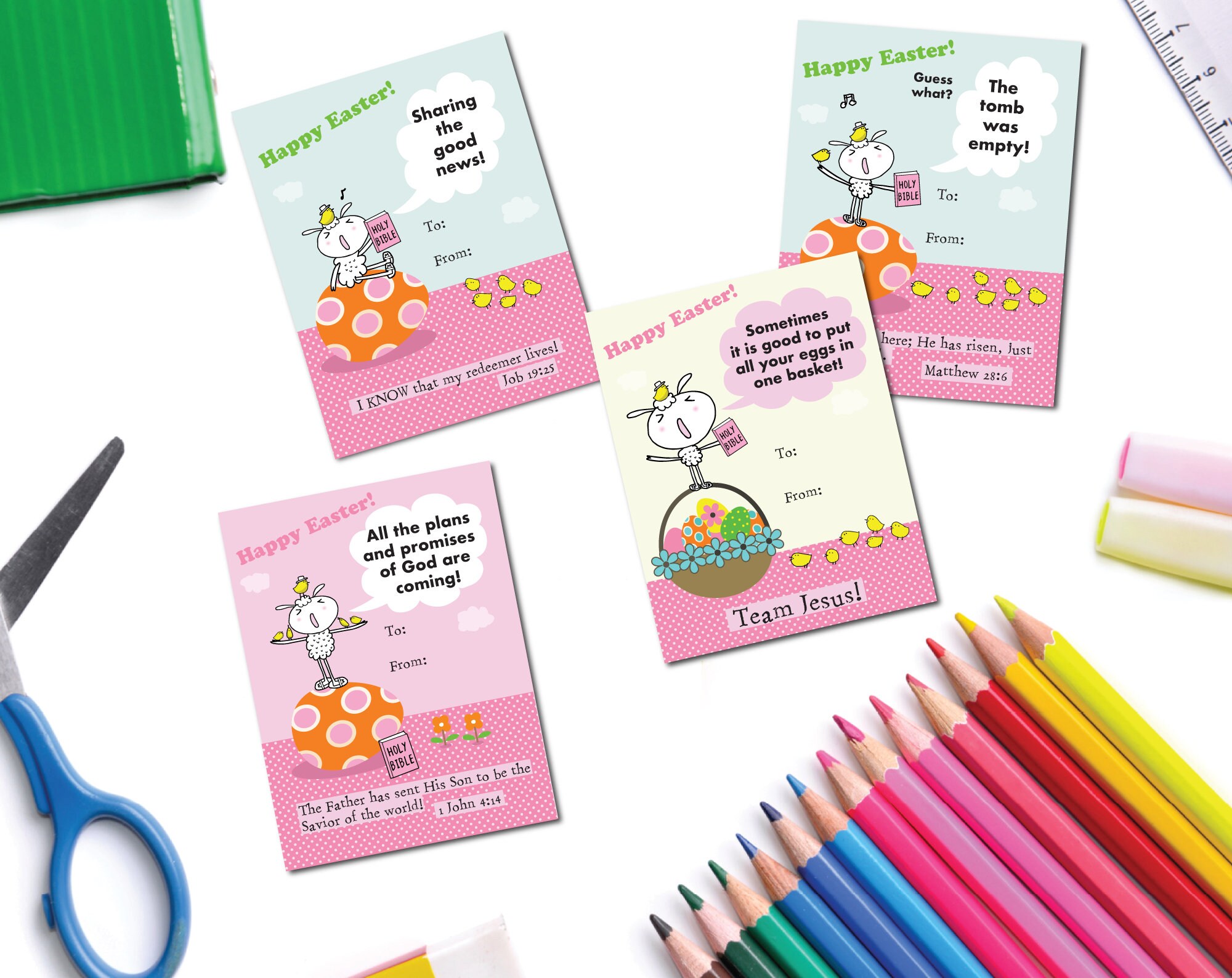Children's Easter Cards, Printable Christian Easter Card, Kids Sunday ...