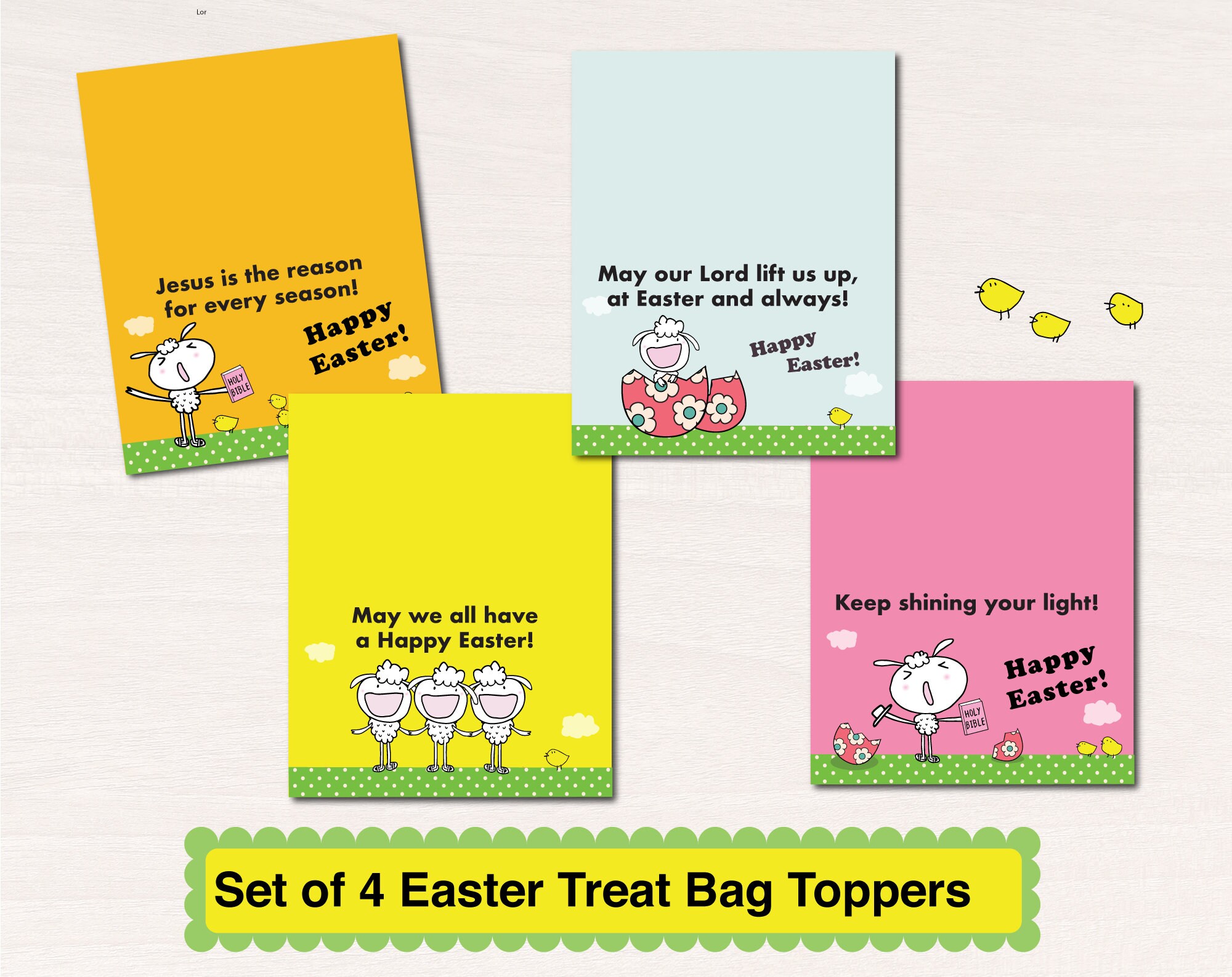 Easter Treat Bag Toppers, Printable Christian Toppers, Sunday School ...