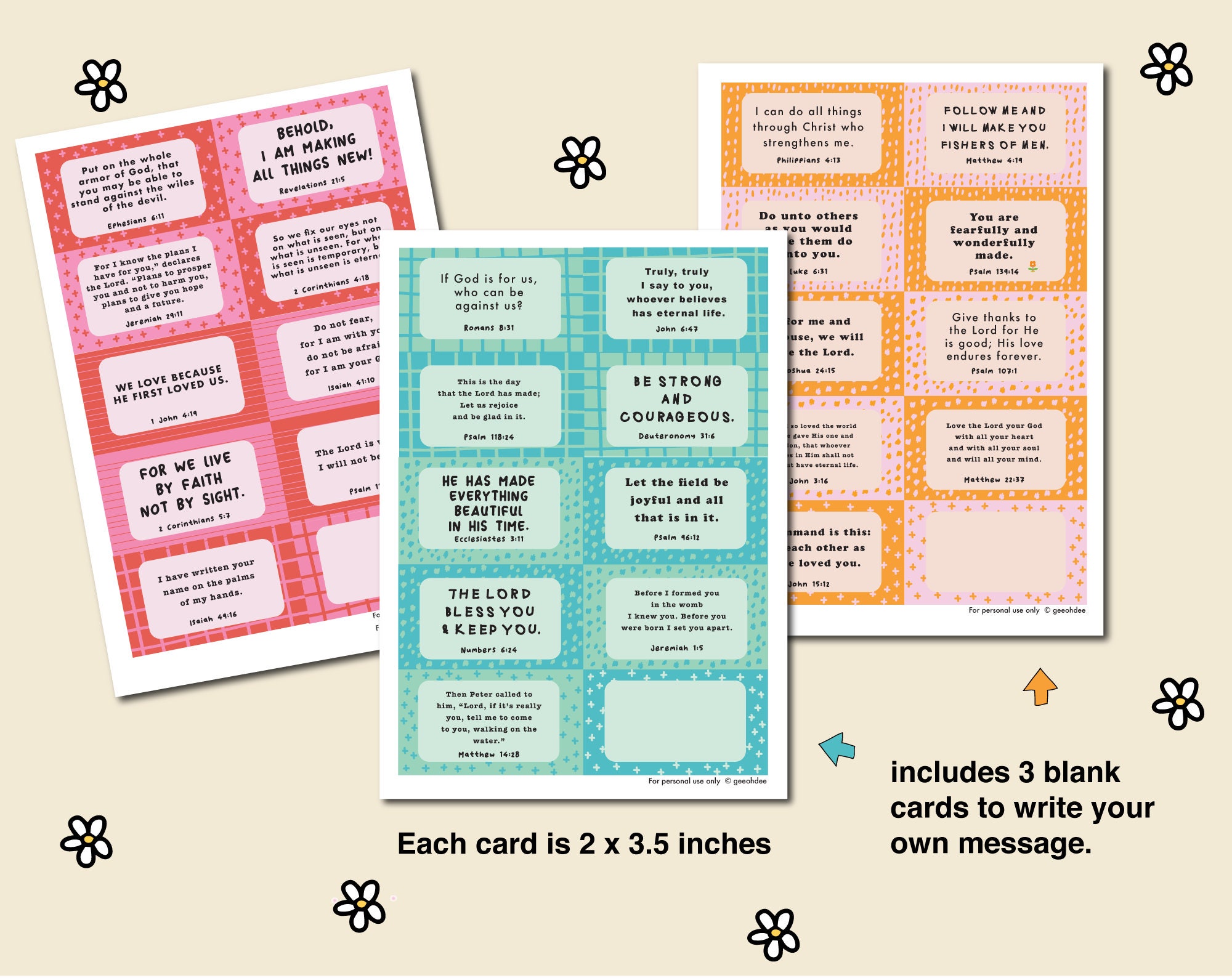 Printable Scripture Cards Kids Affirmation Cards Self Affirmation Cards ...