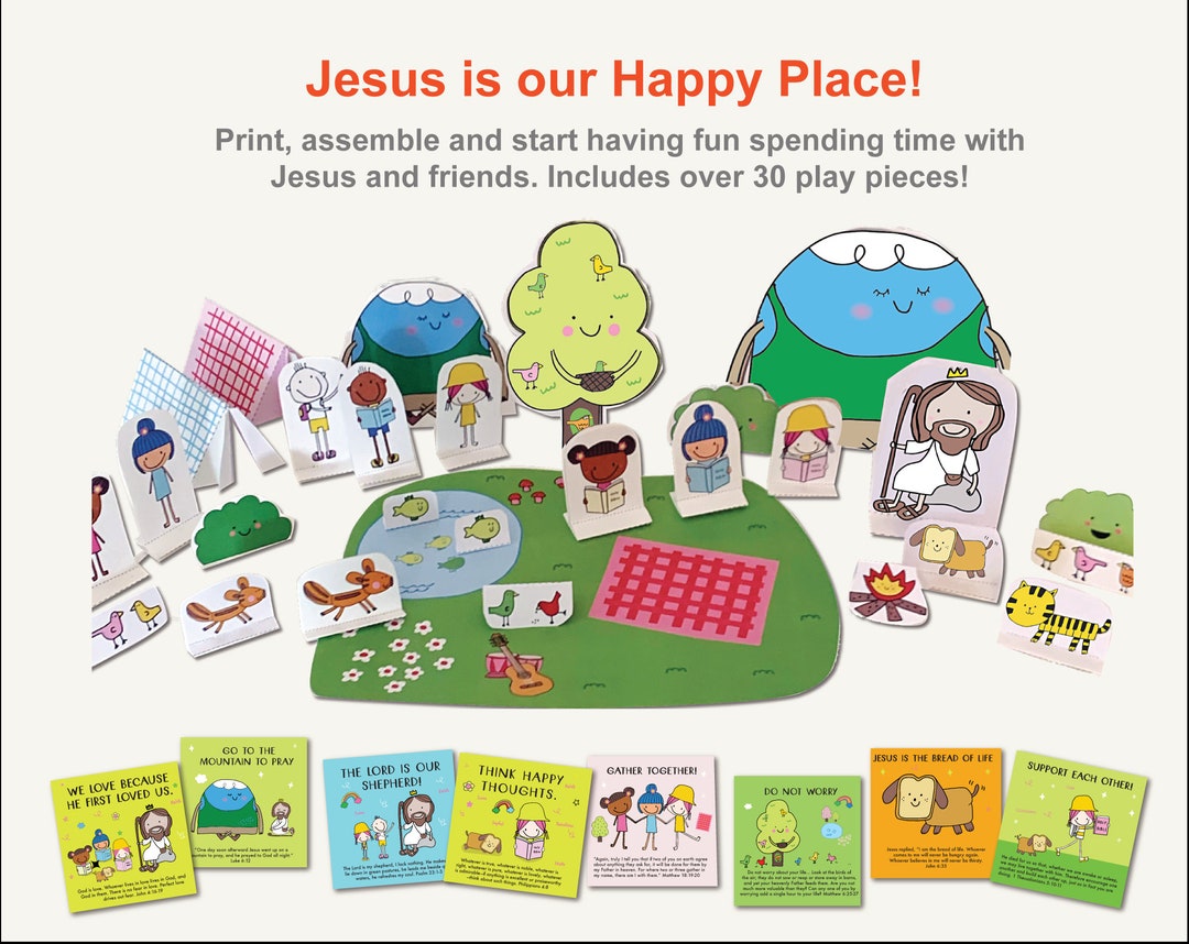 Printable Christian Paper Craft PDF Instant Download Jesus DIY Paper ...