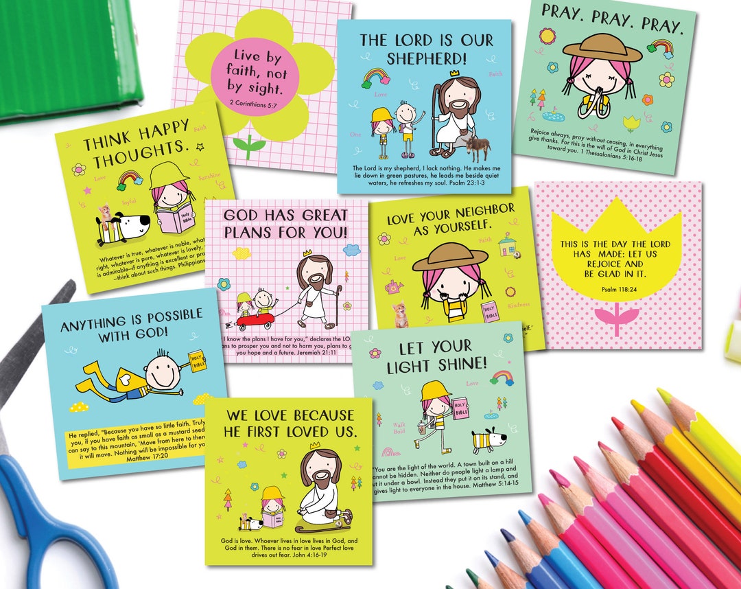 Positive Affirmation Cards Kids Scripture Cards Memory Cards Download ...