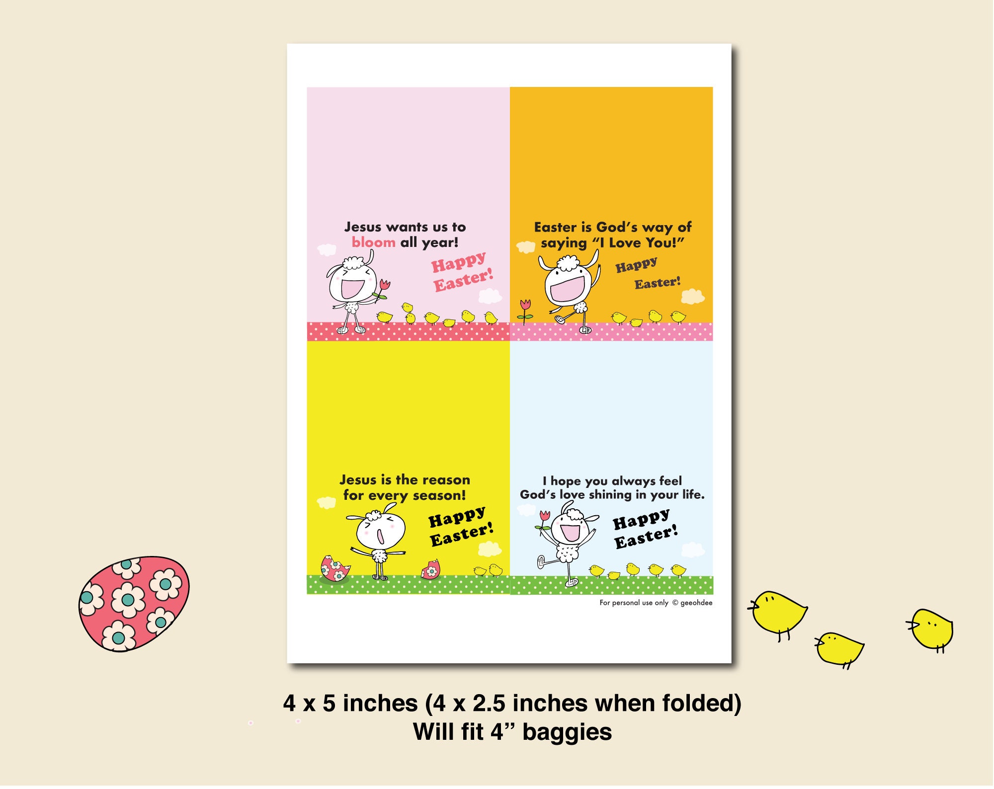 Easter Scripture Treat Bag Toppers, Printable Christian Toppers, Goodie ...