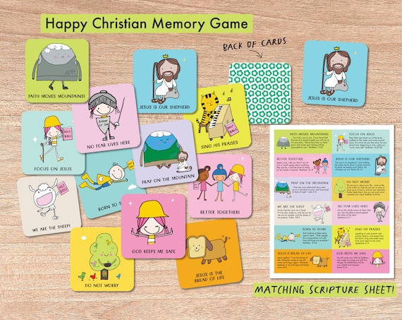 Christian Memory Game Printable Instant Download Jesus Flash | Etsy
