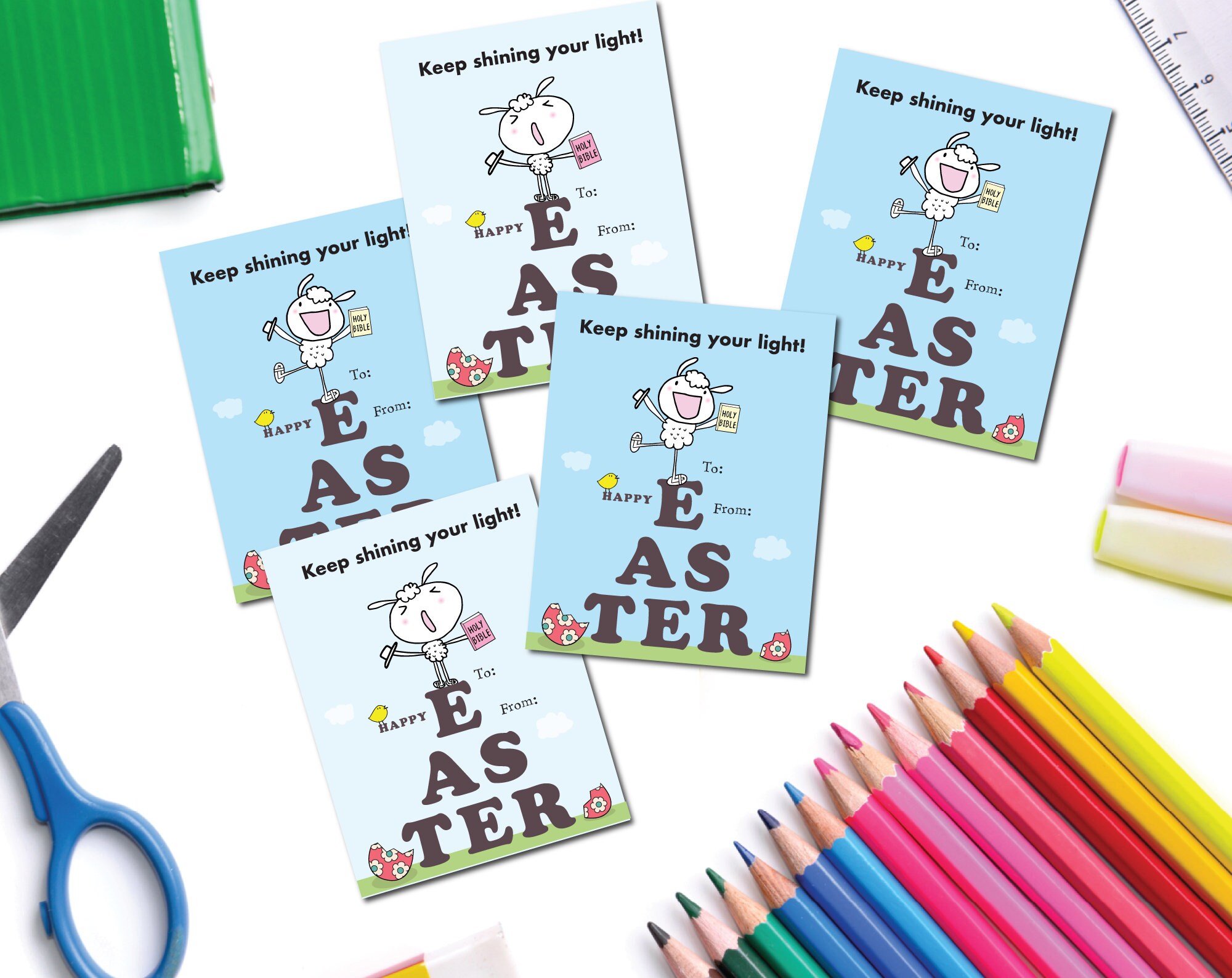 Kid's Easter Cards, Printable Christian Easter Card, Sunday School ...
