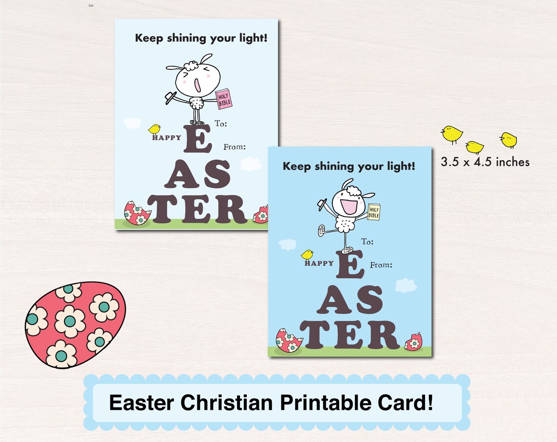 Kid's Easter Cards, Printable Christian Easter Card, Sunday School ...