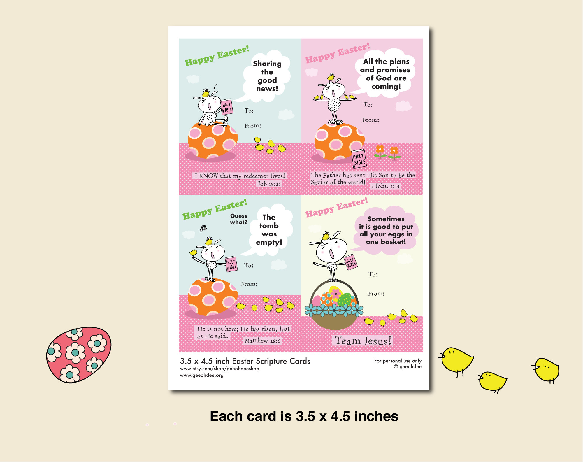 Children's Easter Cards, Printable Christian Easter Card, Kids Sunday ...