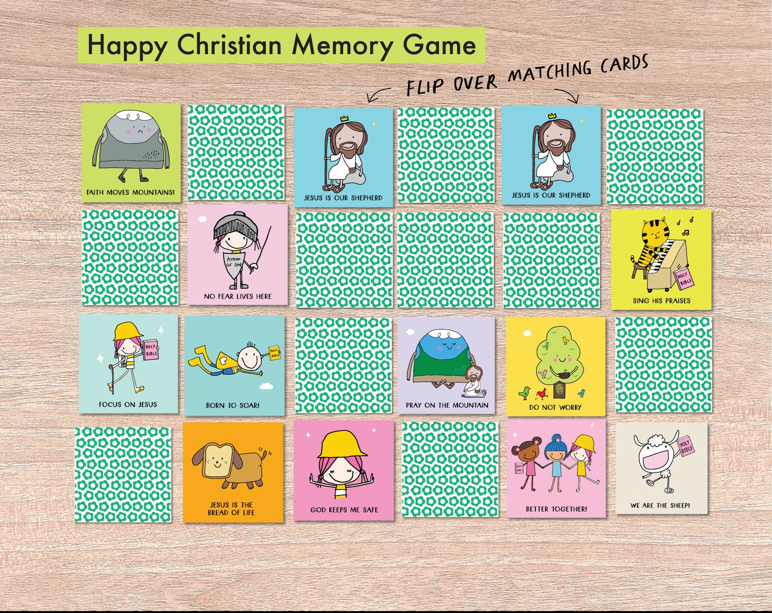 Christian Memory Game Printable Instant Download Jesus Flash - Etsy France
