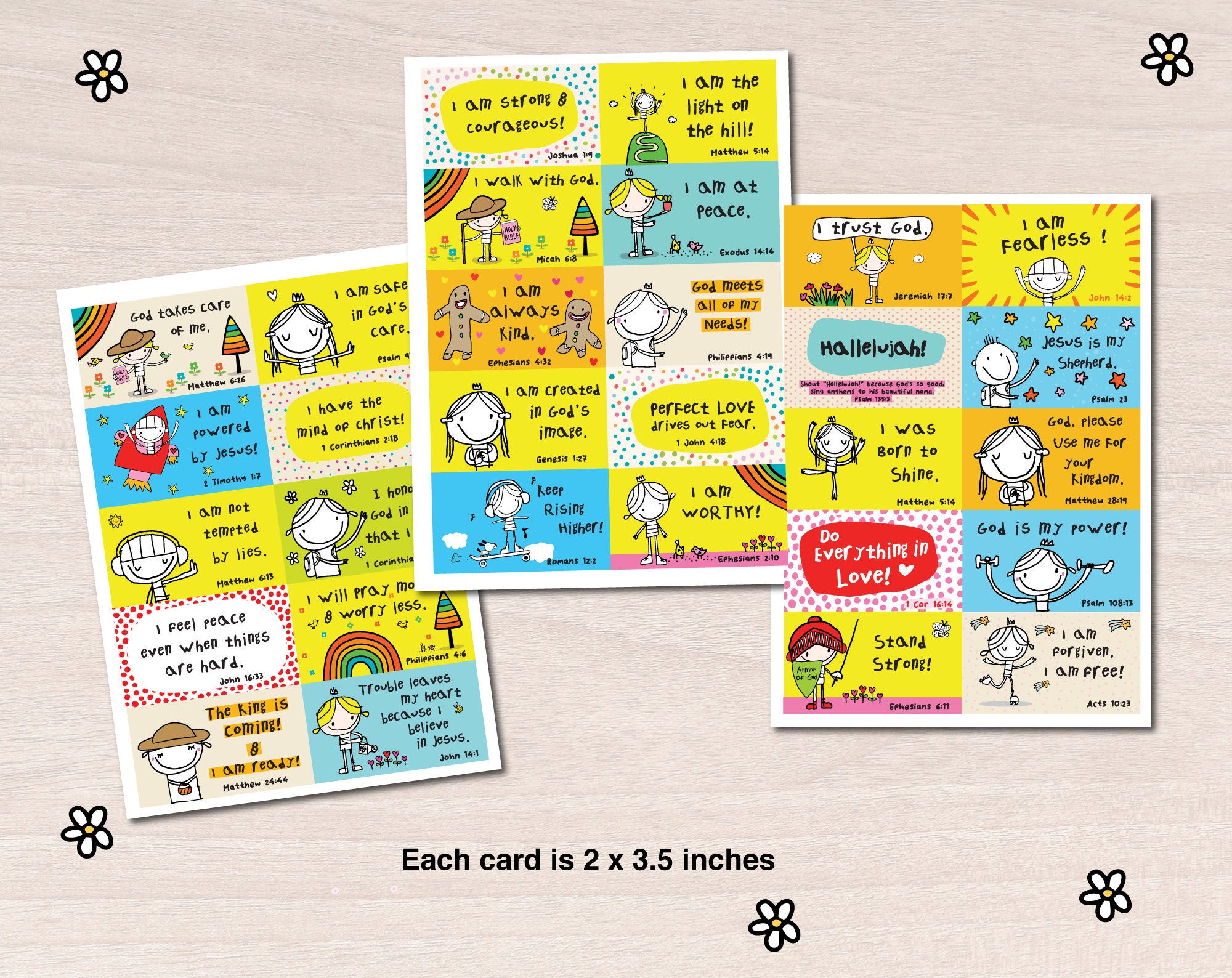 Printable Kids Scripture Cards Affirmation Cards Self Affirmation Cards ...