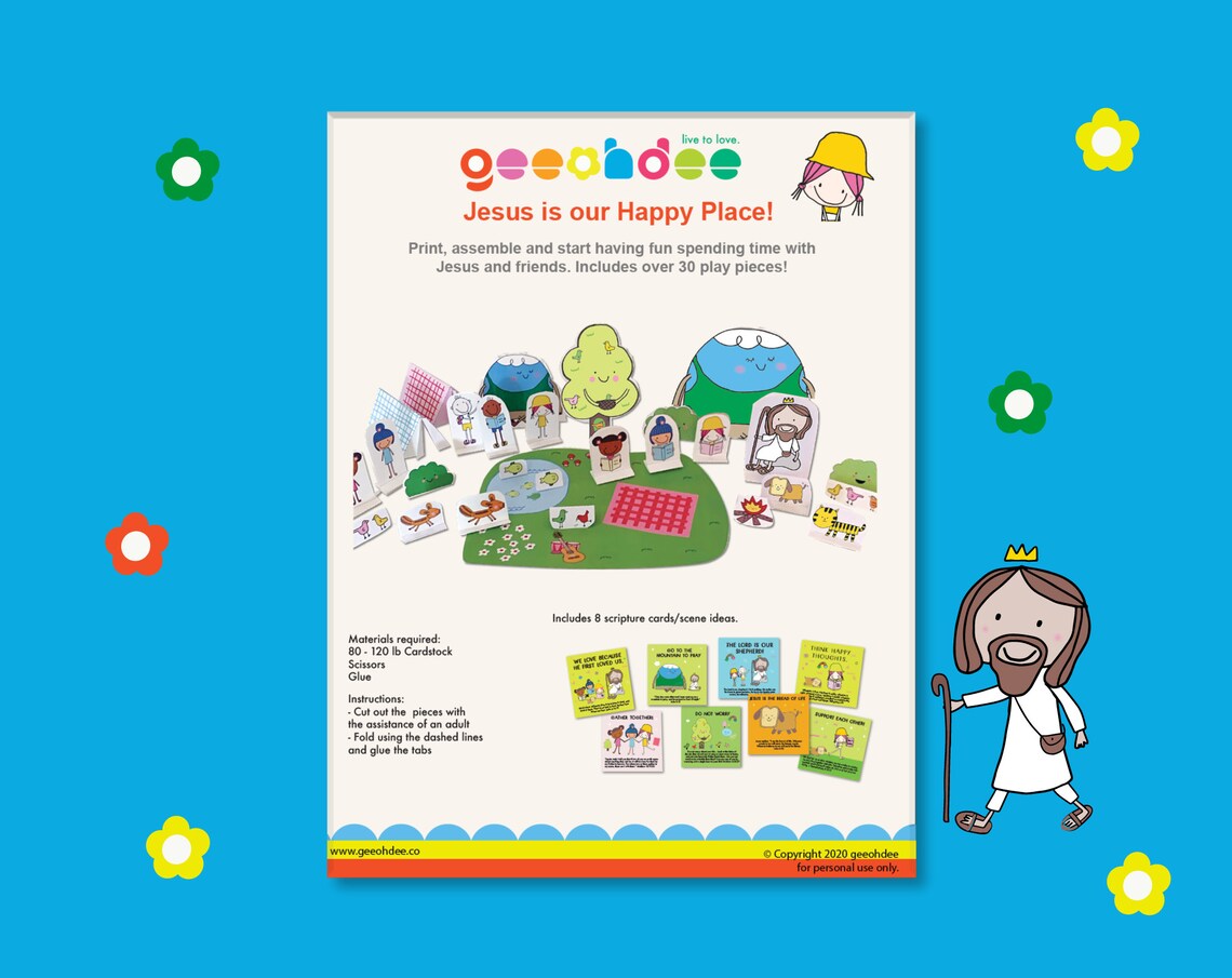 Printable Christian Paper Craft PDF Instant Download Jesus DIY Paper ...