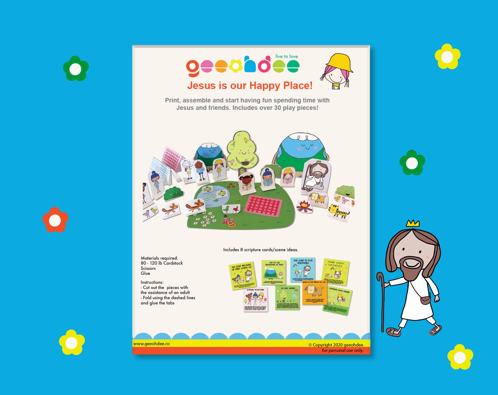 Printable Christian Paper Craft PDF Instant Download Jesus DIY Paper ...