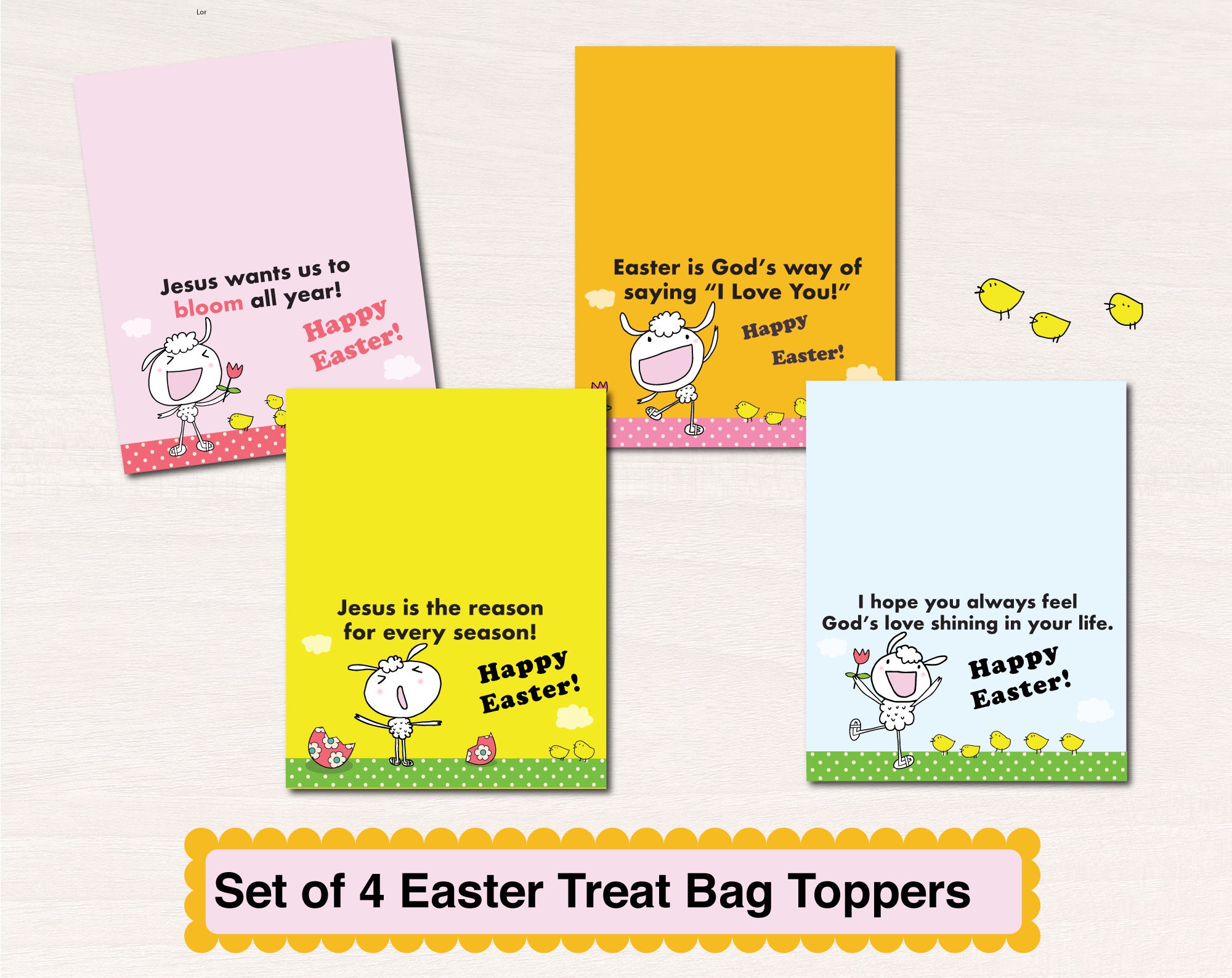 Easter Scripture Treat Bag Toppers, Printable Christian Toppers, Goodie ...