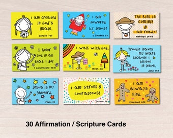 Printable Scripture Cards Kids Affirmation Cards Self Affirmation Cards ...