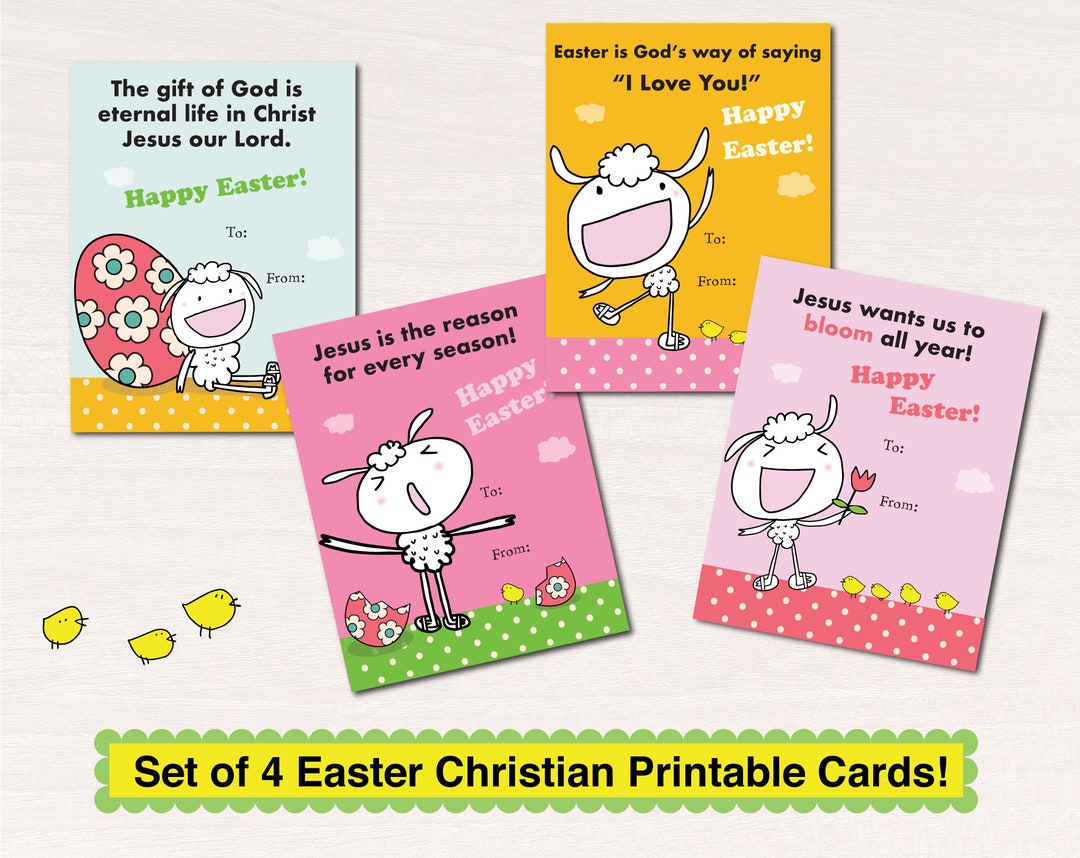 Kid's Easter Cards, Printable Christian Easter Card, Sunday School ...