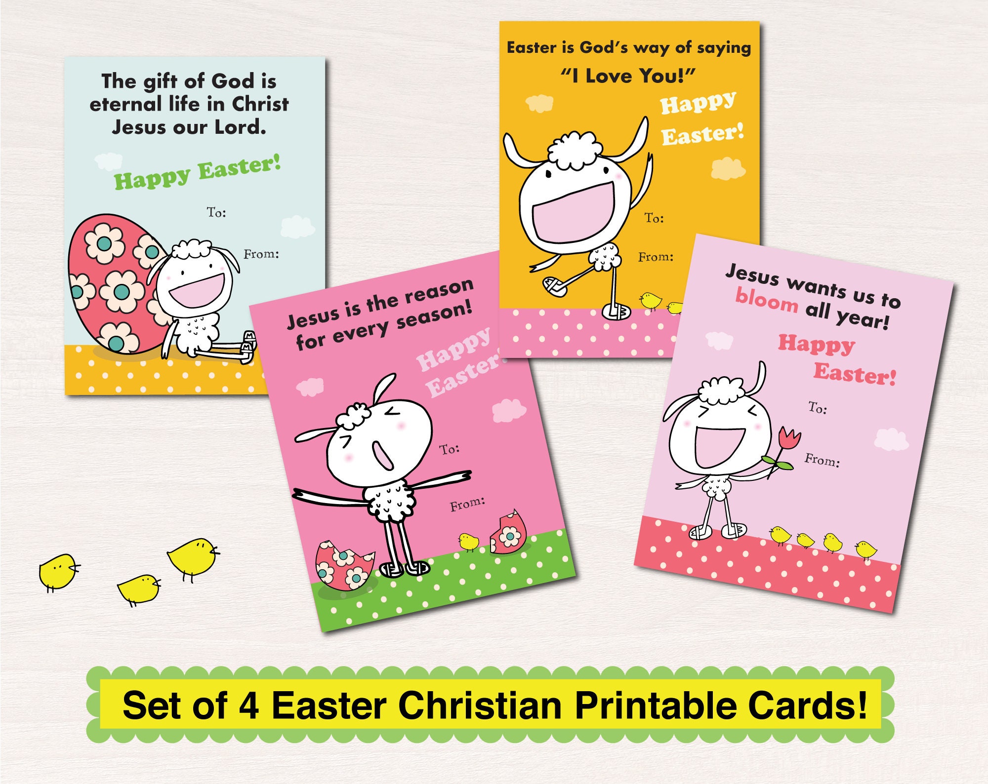 Kid's Easter Cards, Printable Christian Easter Card, Sunday School ...
