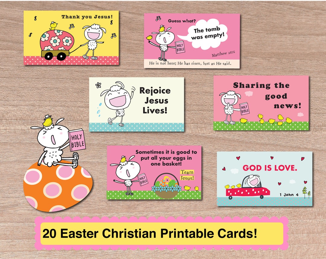 Easter Printable Cards Kids Scripture Cards Self Affirmation Cards ...