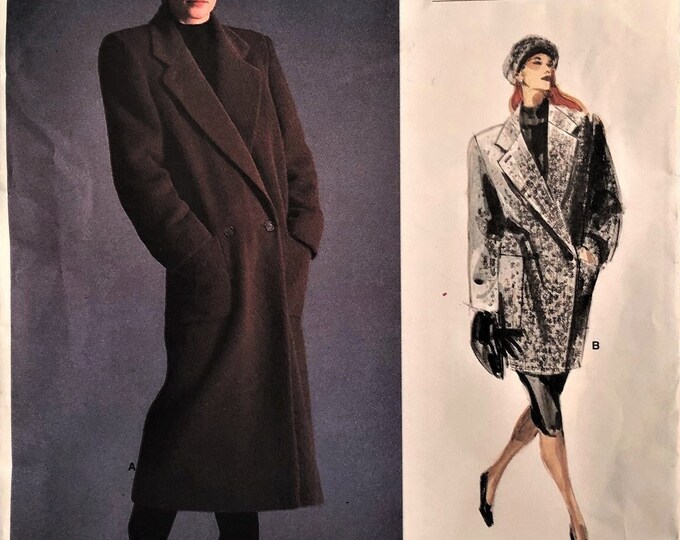 Classic 80's Double Breasted Coat in Two Lengths by Perry Ellis Sewing ...