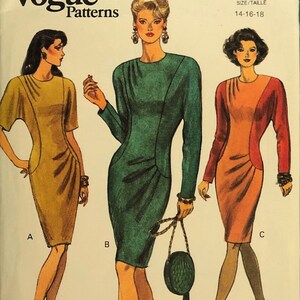 Vintage 90's, Tapered Dress With Visual Interest Details Sewing Pattern ...