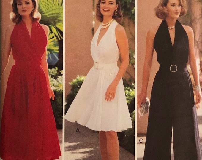 Vintage 90's, Front Button Dress in 2 Lengths Sewing Pattern Simplicity ...