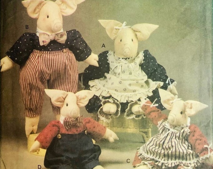 Country Pig and Piglet Stuffed Toys and Clothes Sewing Pattern ...
