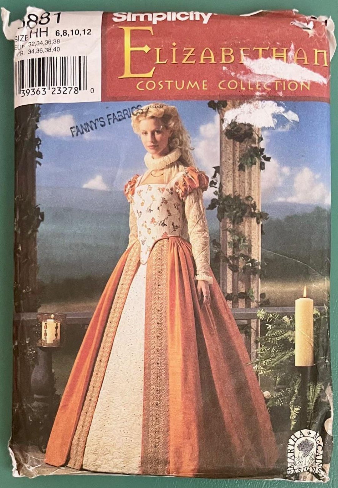 Gorgeous Elizabethan Costume by Martha Mccain Sewing Pattern Simplicity ...