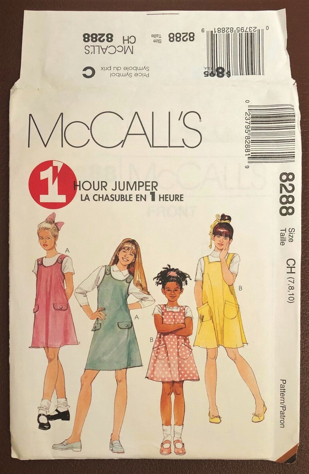 Super Cute Kid's A-line Jumper Sewing Pattern Mccall's 8288. Size 7,8 ...