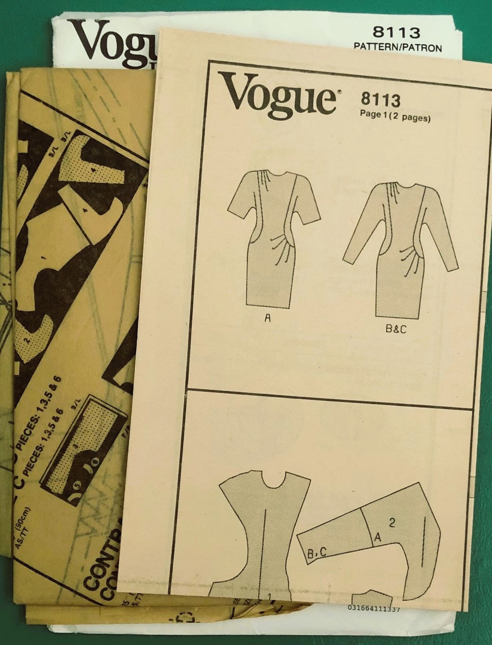 Vintage 90's, Tapered Dress With Visual Interest Details Sewing Pattern ...