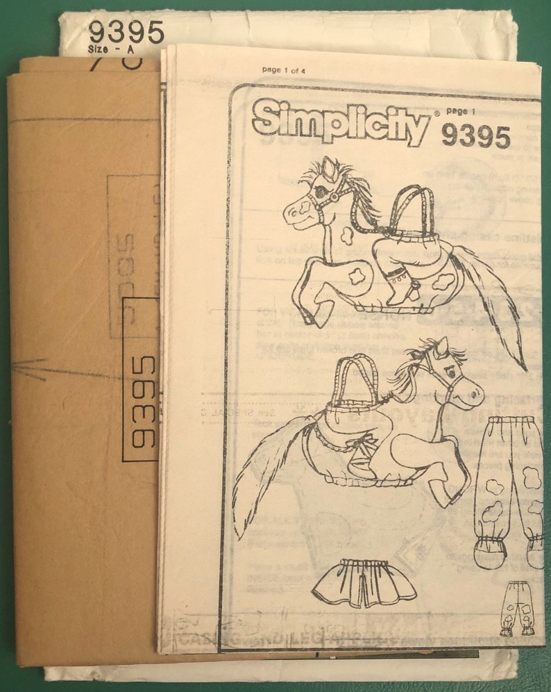 Retro 80's, Child's Horse, Unicorn Costume Sewing Pattern Simplicity ...