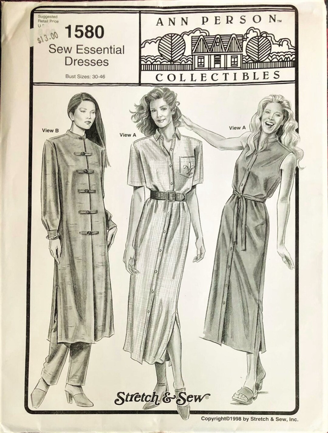 Vintage Shirt Dress in 3 Versions Sewing Pattern Ann Person ...