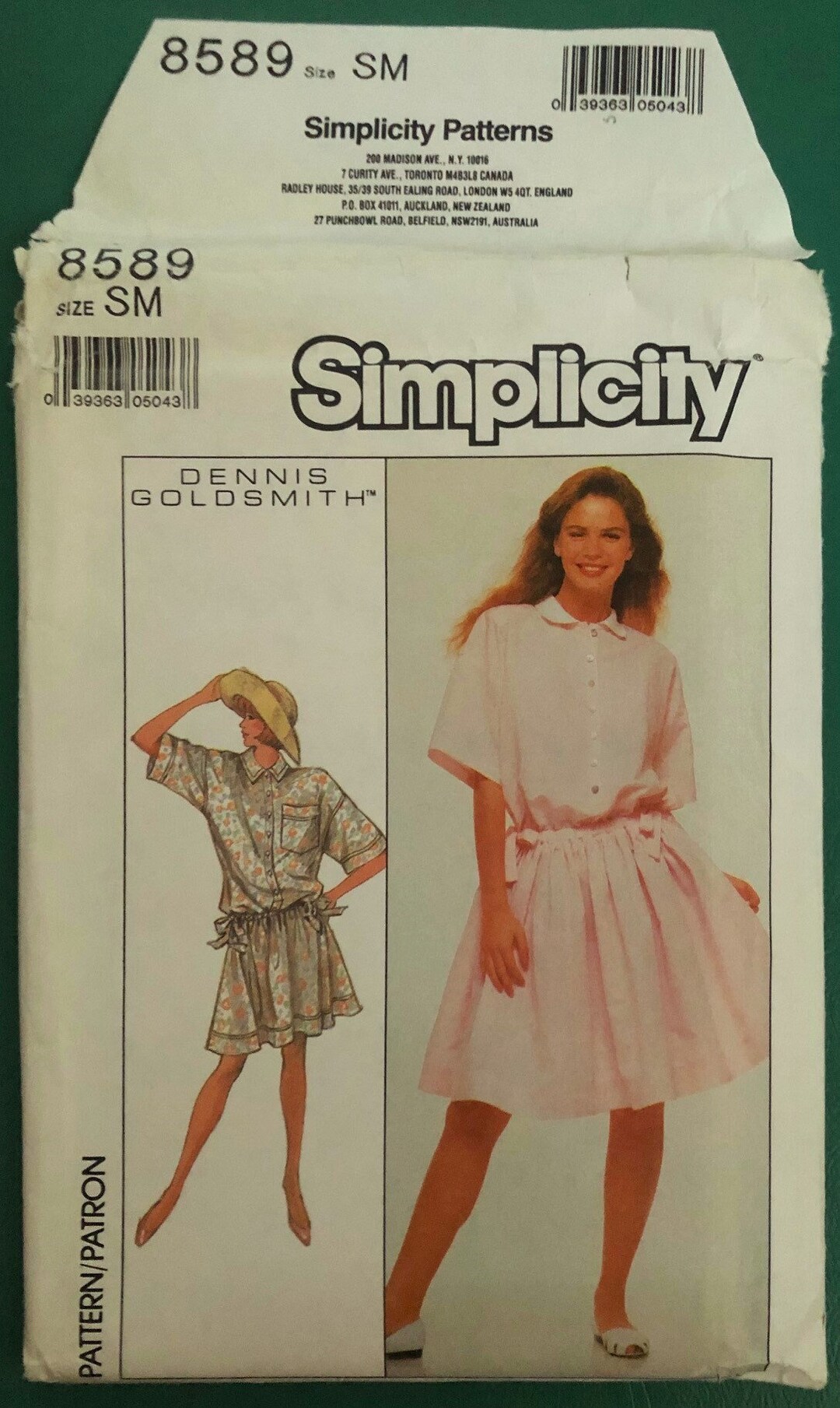 Vintage 80's, Totally Rad, Dress by Dennis Goldsmith Sewing Pattern ...