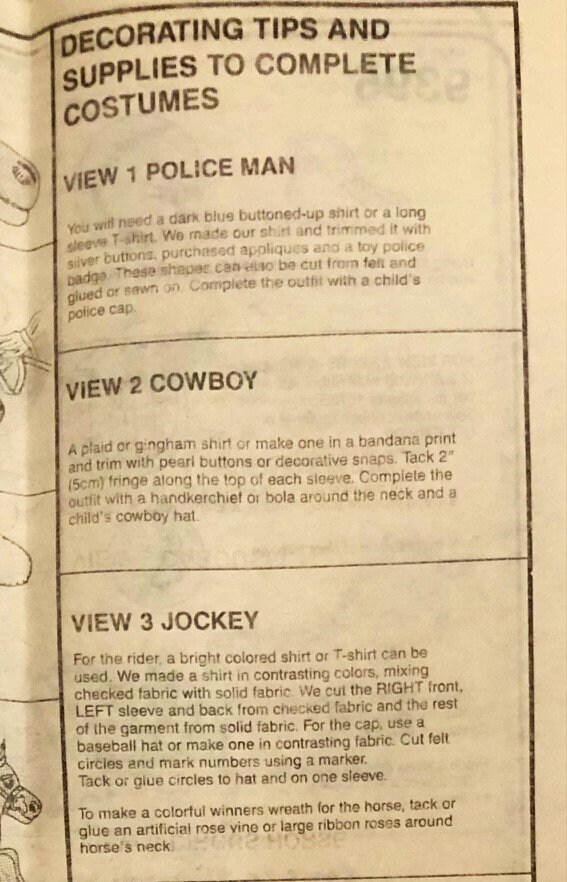 Retro 80's, Child's Horse, Unicorn Costume Sewing Pattern Simplicity ...