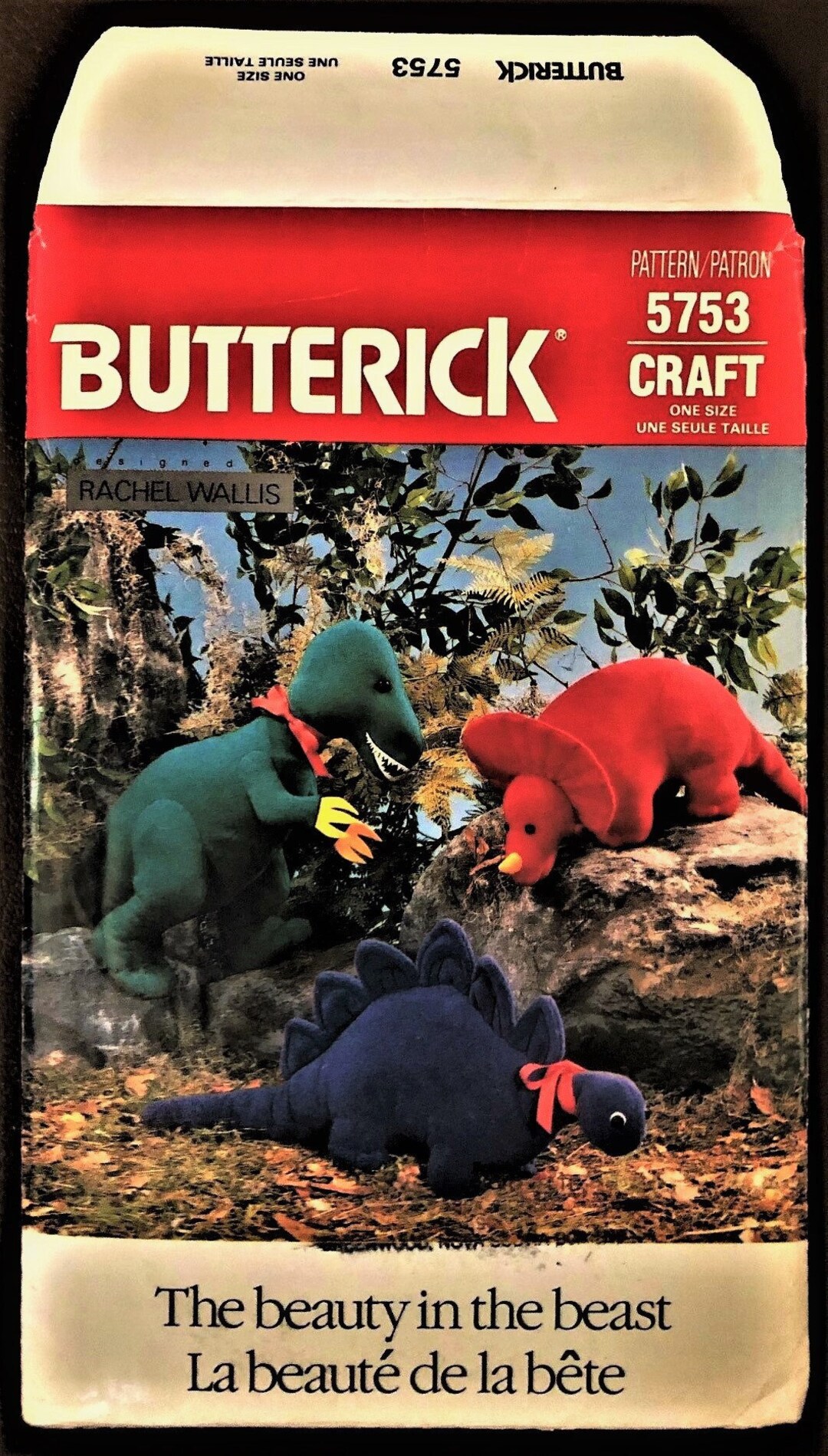 Vintage 80's Dinosaur Stuffies Designed by Rachel Wallis Sewing Pattern ...