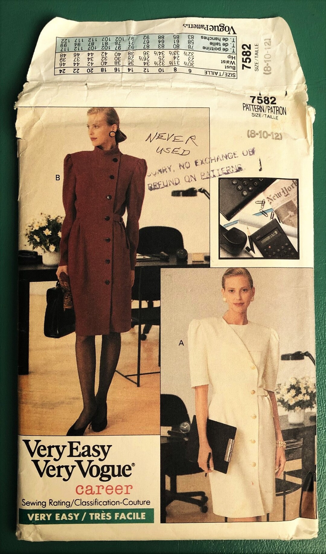 Vintage 80's Straight Dress With Asymmetrical Button Closure and High ...