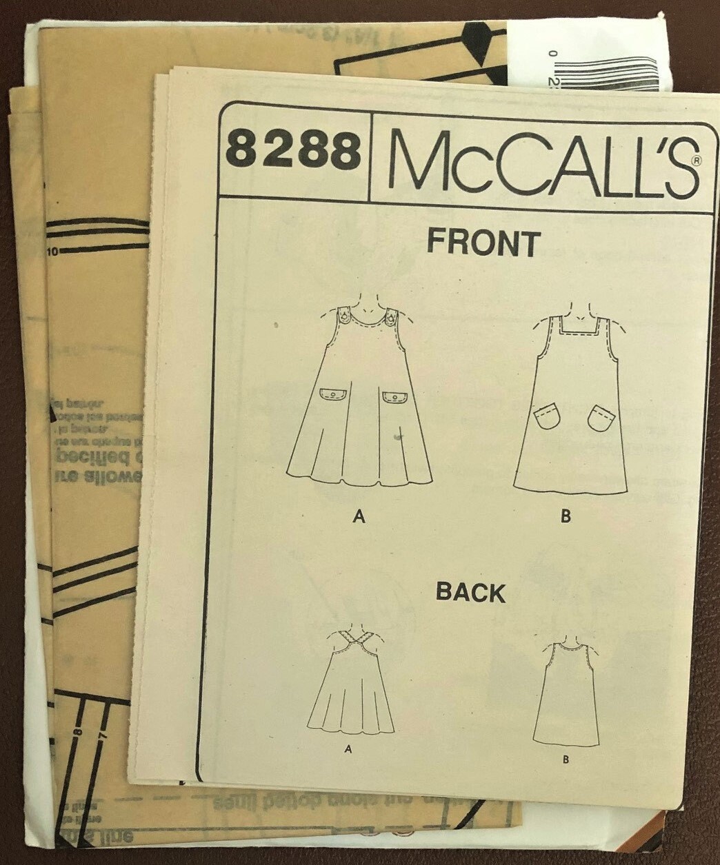 Super Cute Kid's A-line Jumper Sewing Pattern Mccall's 8288. Size 7,8 ...