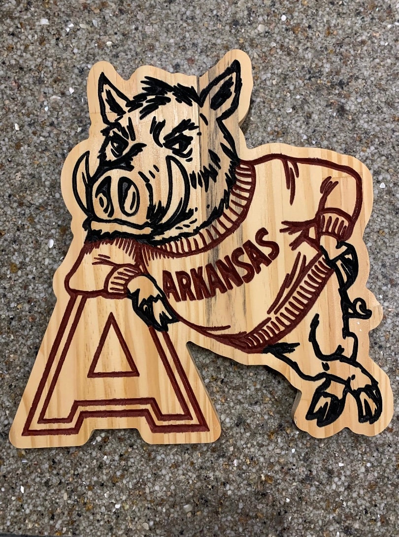 Arkansas Razorbacks Leaning Hog Sign - Etsy